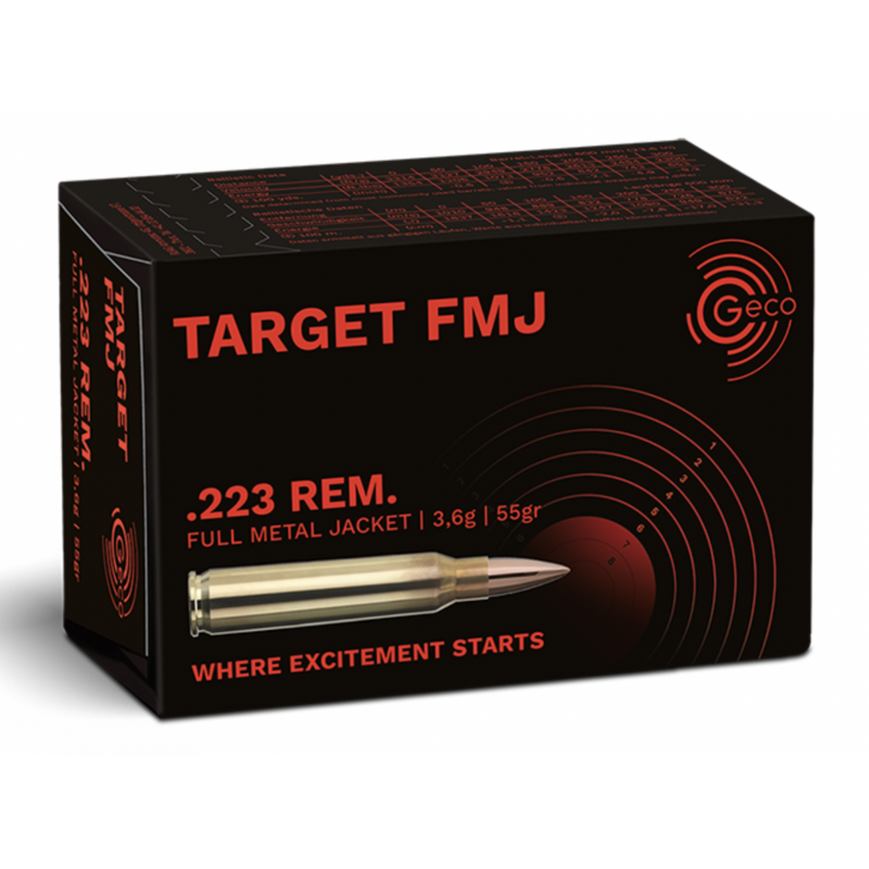 Munitions Geco Target 223 Rem 55gr * Boite de 1000